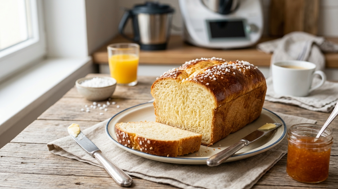 brioche thermomix sans oeuf moelleuse, facile et rapide